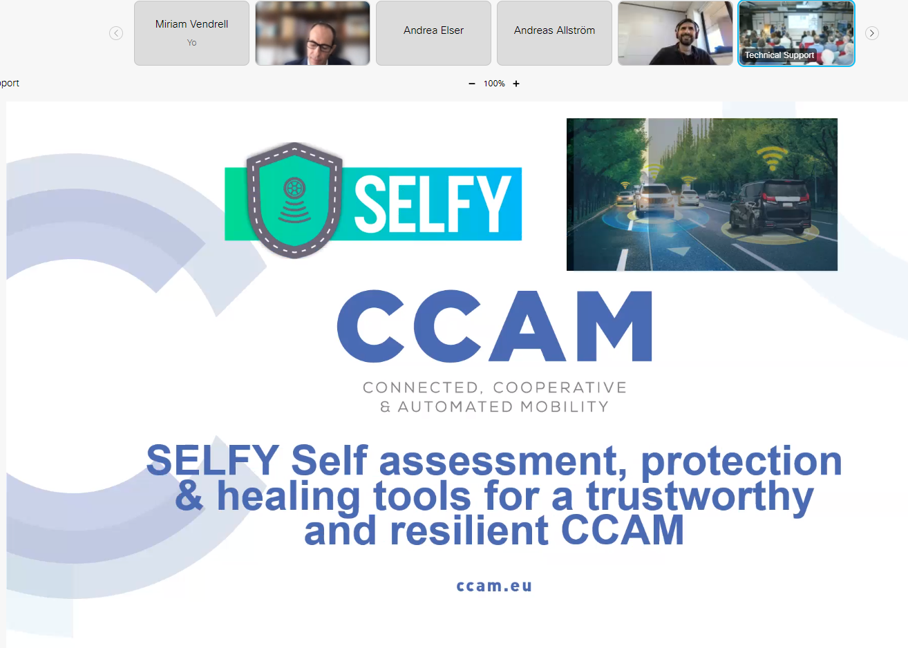 The SELFY technical coordinator presents the project in the CCAM Association Multicluster ...